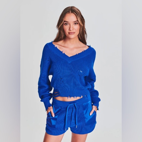 SER.O.YA | Sweaters | Seroya Seroya Syd Cropped Sweater Xxs Royal Blue ...